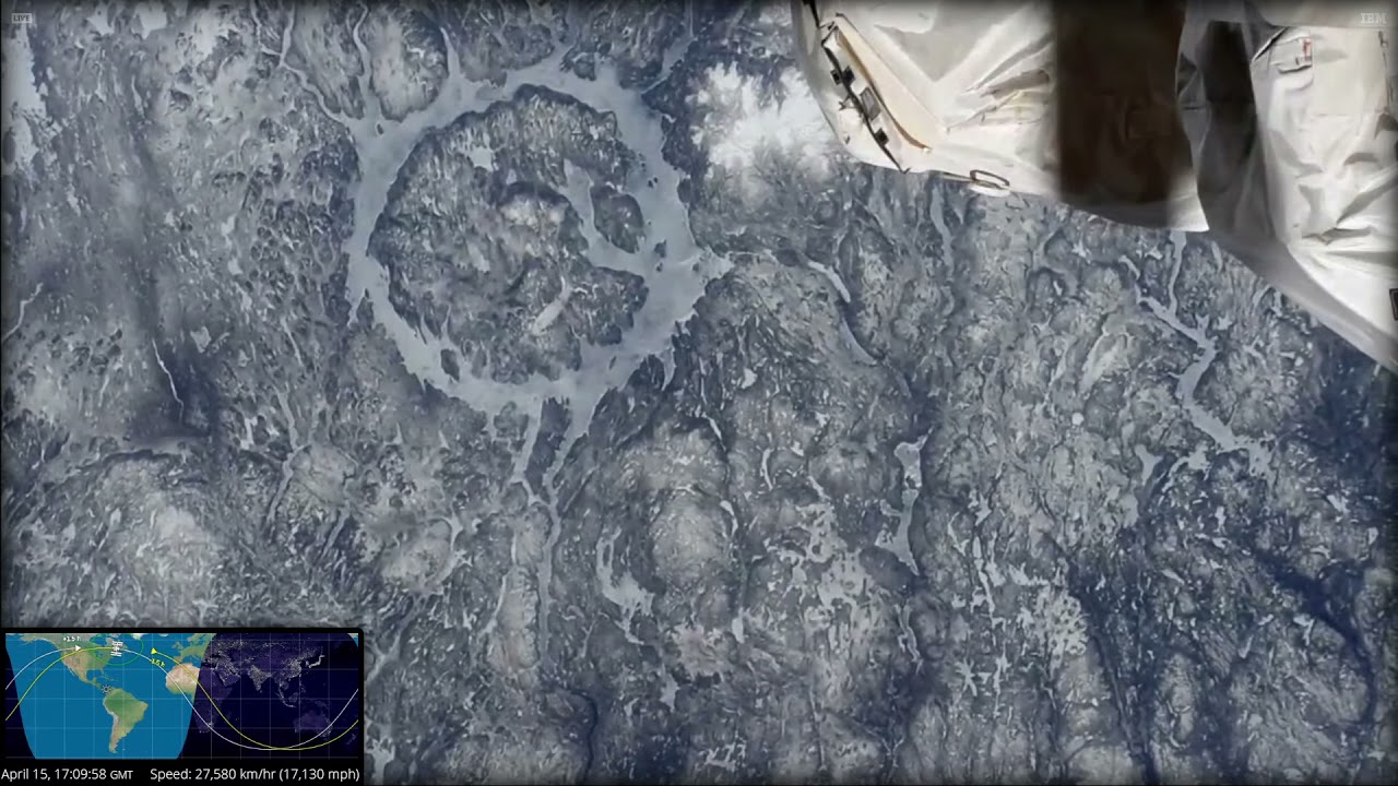 Earth Space view: Meteor Crater (The Eye of Quebec) - YouTube