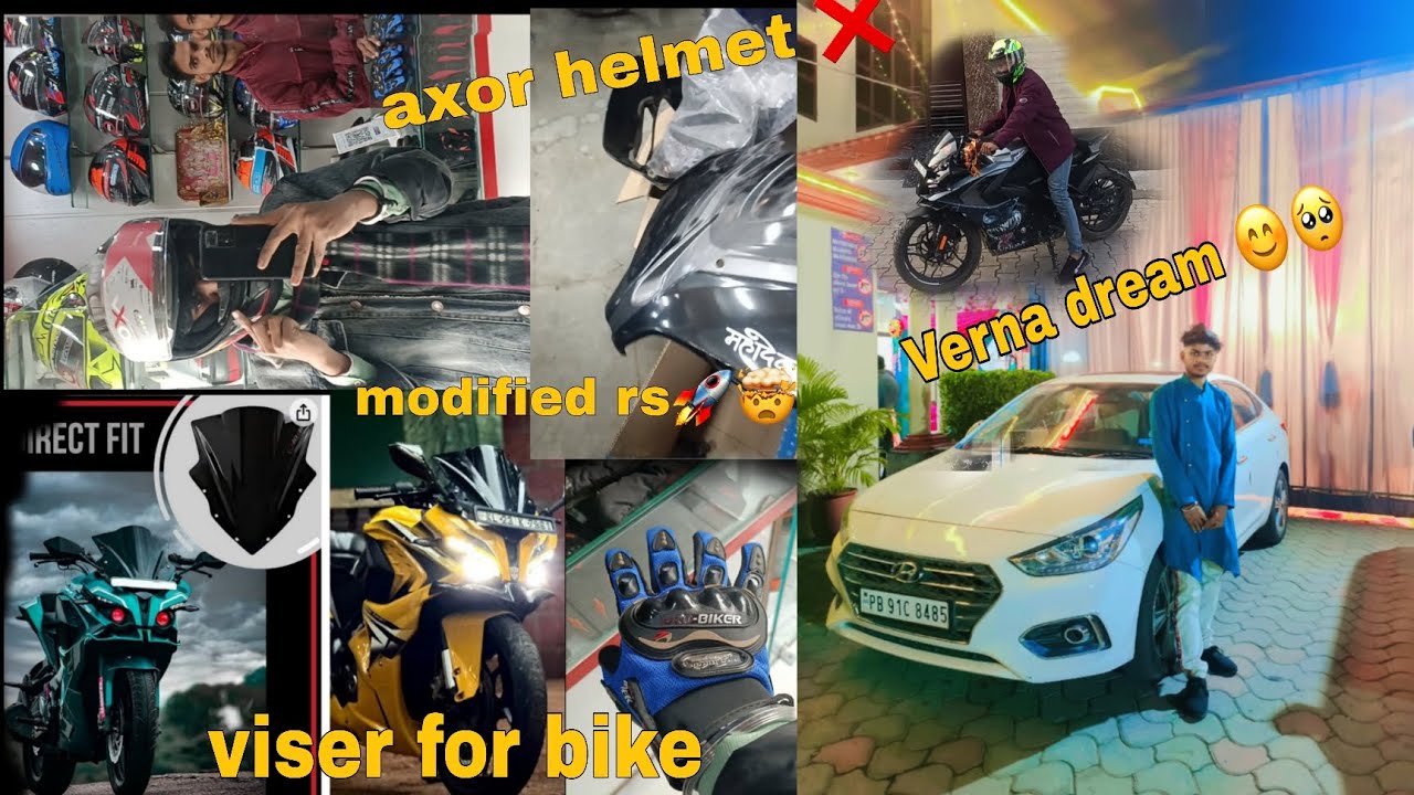 axor helmet 🤯 | modified RS🚀🤯| viser for bike | verna dream🥺😊 watch ...