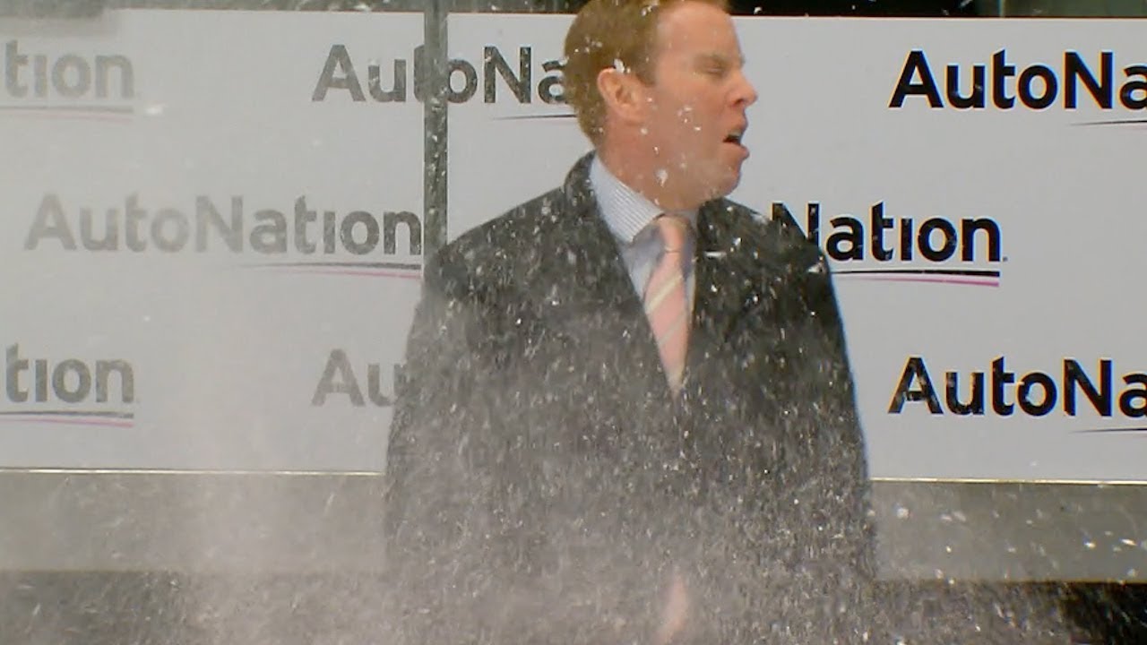 Tripp Tracy receives an "avalanche" of snow from Martinook pregame ...