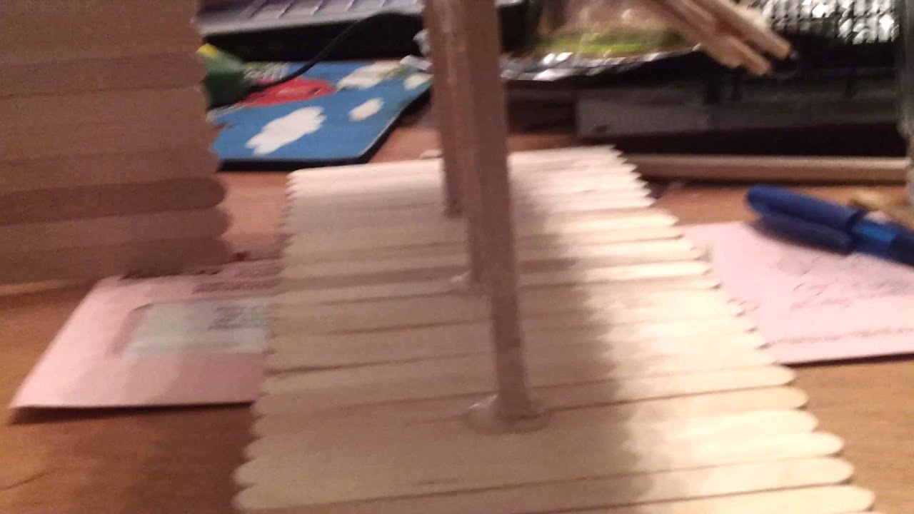 popsicle stick train station - YouTube