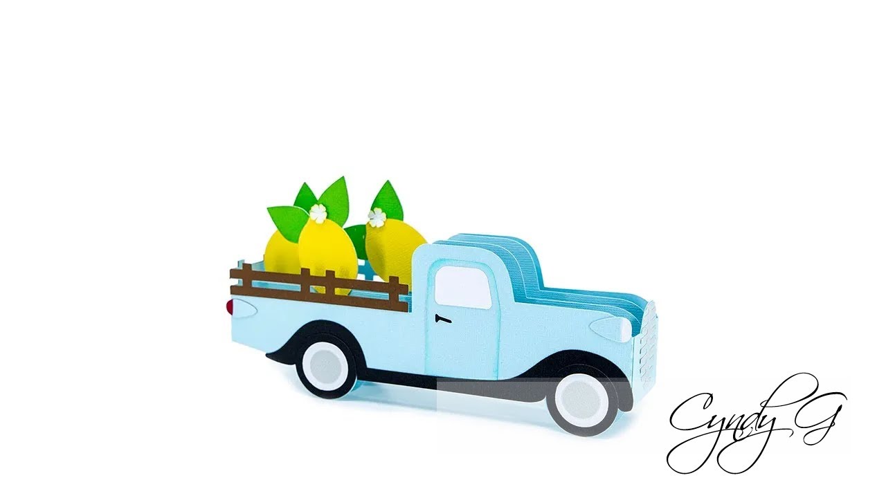 Lemon Truck Slim Line Box Card SVG Assembly Tutorial - YouTube