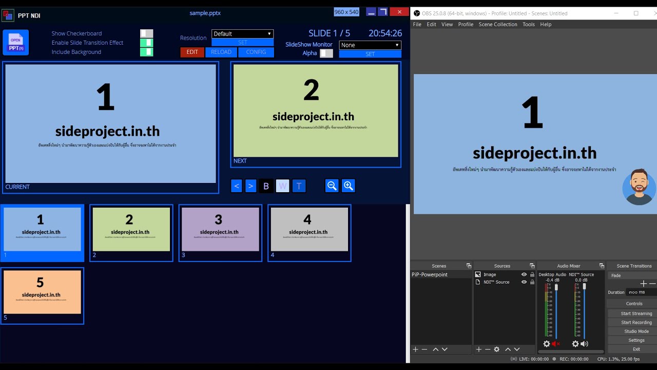 นำ Powerpoint Presentation เข้ามาใน OBS ด้วยเครื่องมือ PPT NDI - YouTube