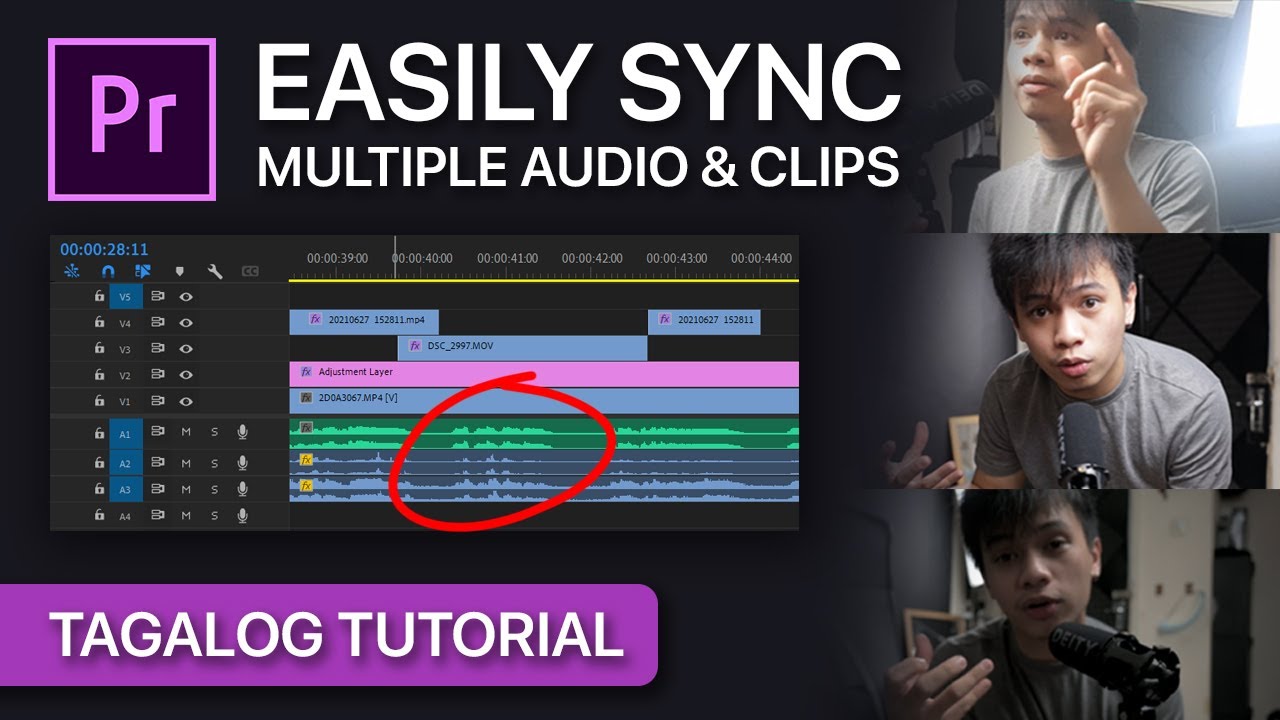 Synchronize clips and audio FAST | TAGALOG TUTORIAL - Premiere Pro ...