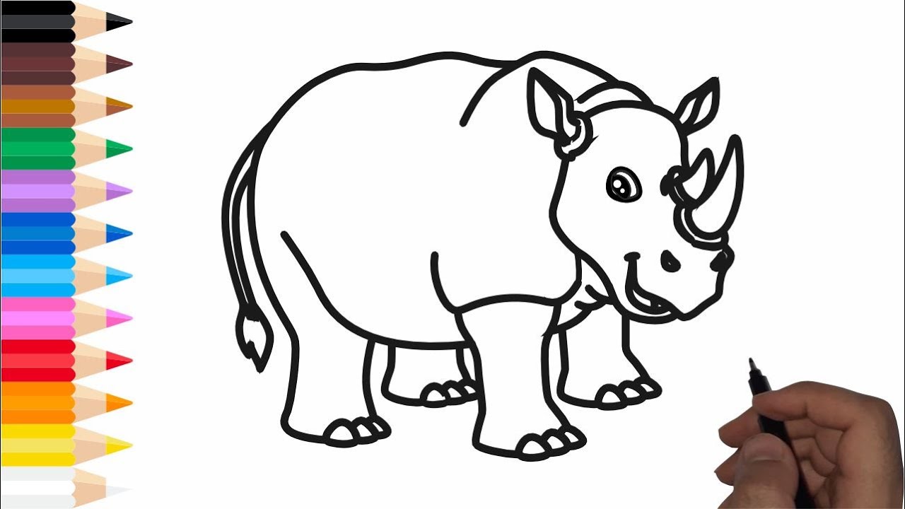 Easy Rhino Drawing Cute