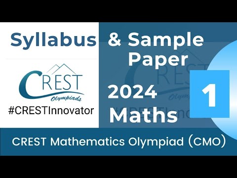 CMO CREST Maths Olympiad Sample Paper Class 1 - YouTube