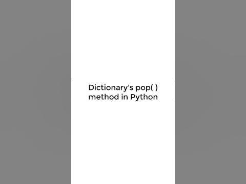 How to implement Dictionary's pop( ) method in Python #pythonshot #python3 #shortvideo #shorts ...