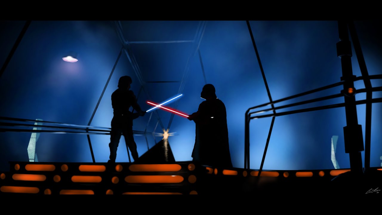 Luke Vs. Vader Time lapse! (The Bespin Duel) - YouTube