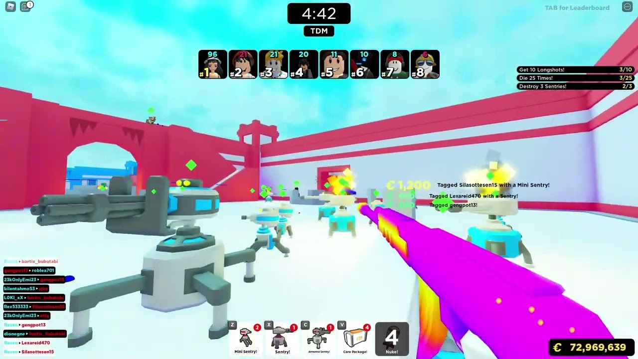 Got 2 nukes in bridge 2021 using Tempered AK! | Big paintball | Roblox ...