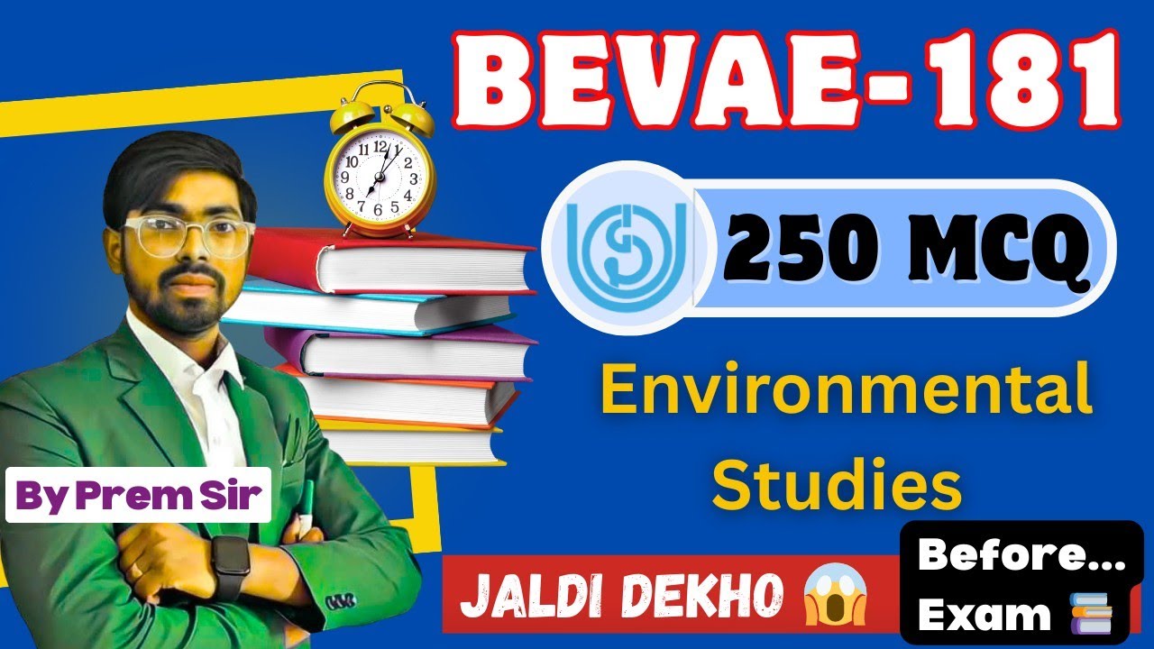 🔥BEVAE 181 | Environmental Studies | Bevae 181 Most important MCQ ...