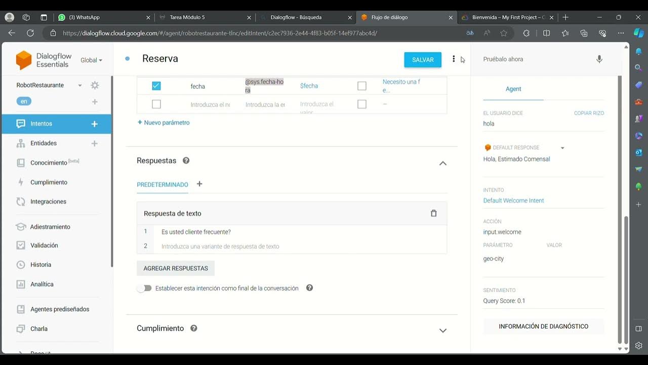 Chatbot básico con Dialogflow - YouTube