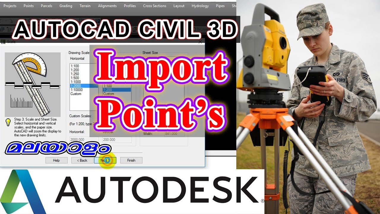 AUTOCAD CIVIL 3D Import Points, malayalam part 2 - YouTube