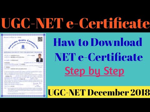 Haw to Download UGC NET e-Certificate|| UGC NET December 2018 E-Certificate|| - YouTube