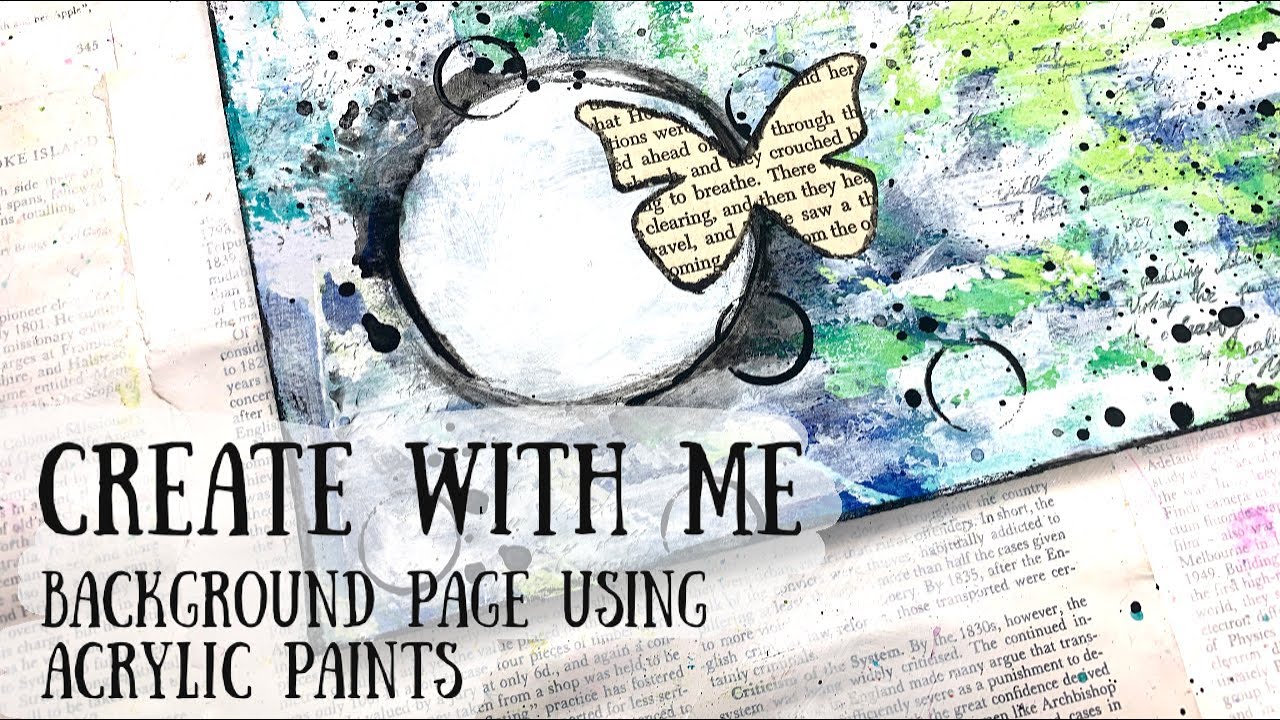 Create a background page using acrylic paints - YouTube