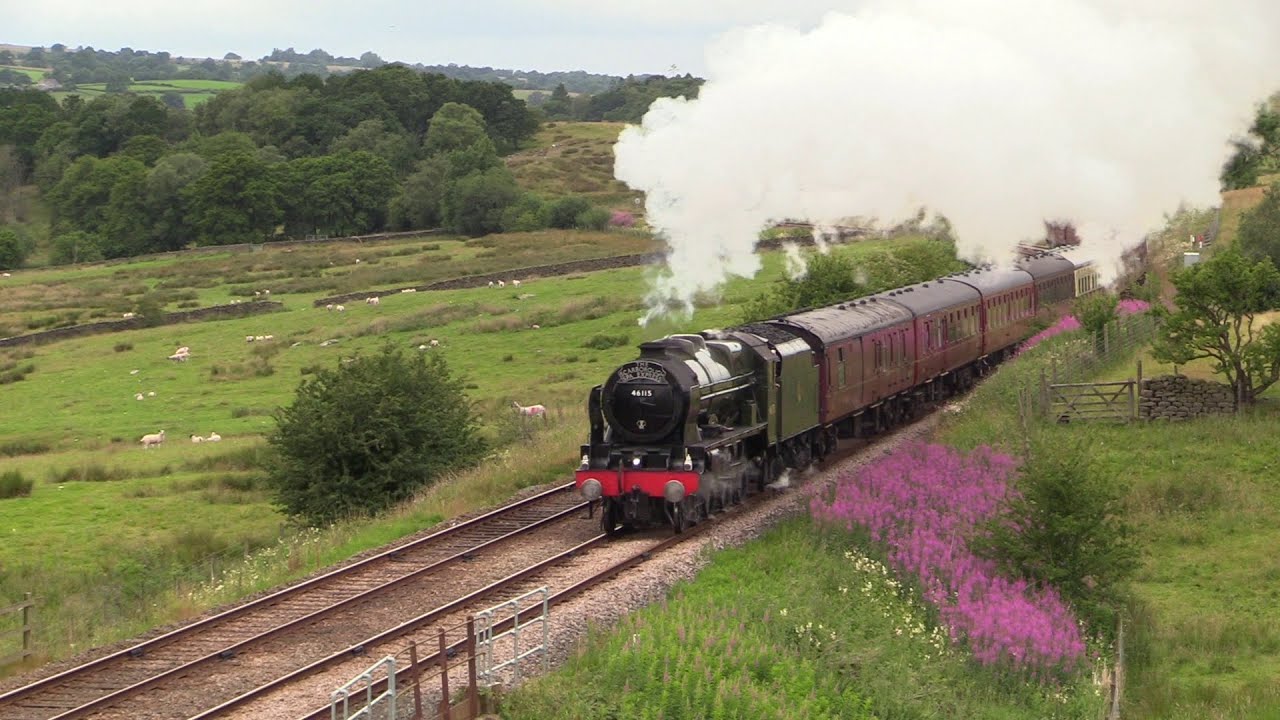 LMS 46115 Slips and Slides towards Clapham on the Scarborough Spa ...
