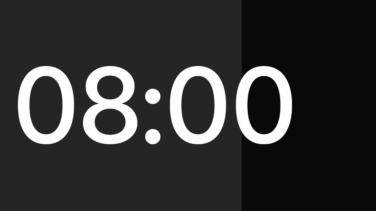 ⏱ 8 Minute Timer with Alarm | Temporizador 8 minutos | Cronômetro 8 ...