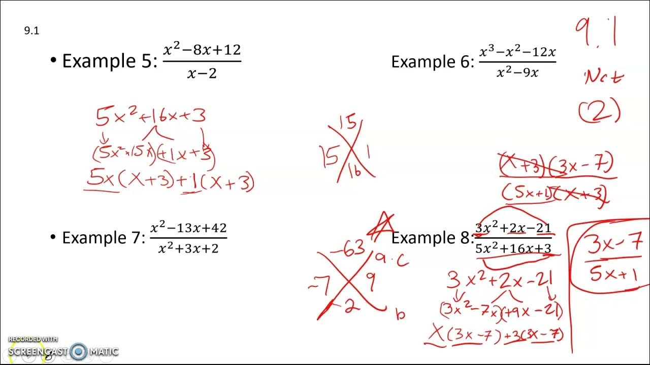 Algebra II -- 9.1 (part 2) Excluded Values - YouTube