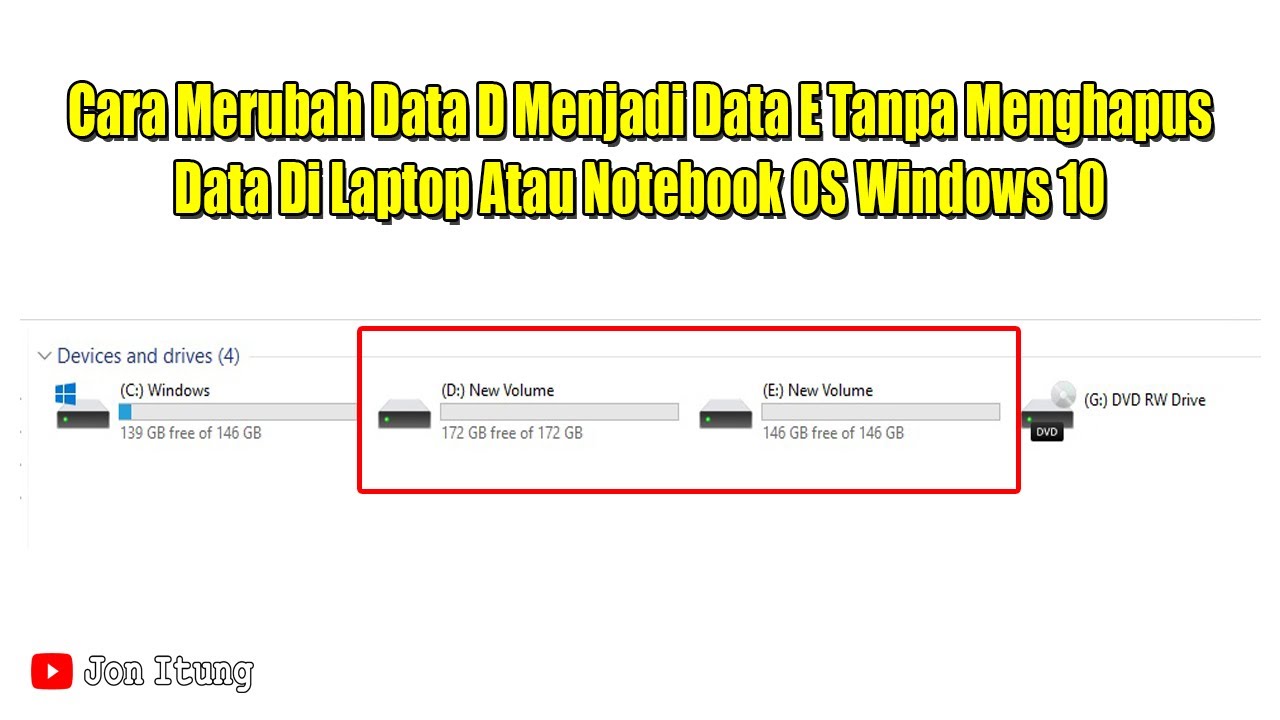 Cara Merubah Data D Menjadi Data E Tanpa Menghapus Data Di Laptop Atau ...
