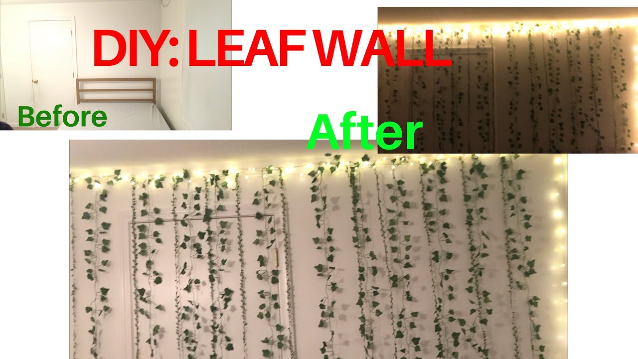 DIY LEAF WALL (easy, cheap and simple) - Gessy B - YouTube