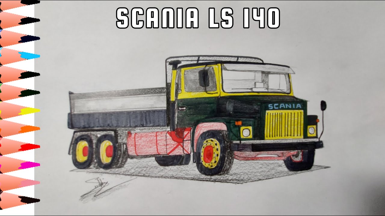 SCANIA LS 140 Old Model Truck Drawing | How To Draw Old Truck || BD Art ...