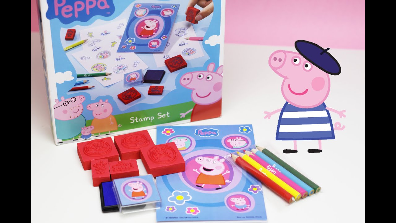 Peppa Pig Stamp Craft Set Unboxing Stamping Drawing and Playing - YouTube