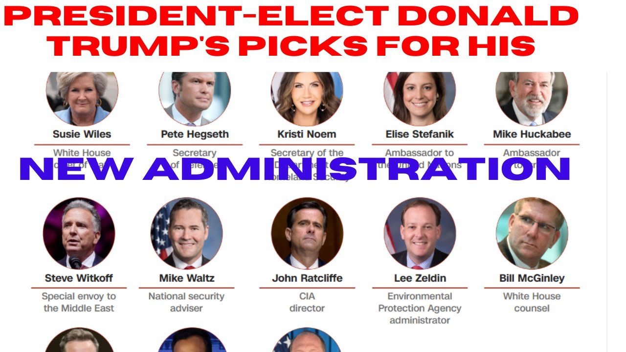 Meet Trump’s New Cabinet Picks! Key Positions and Surprising Names for ...