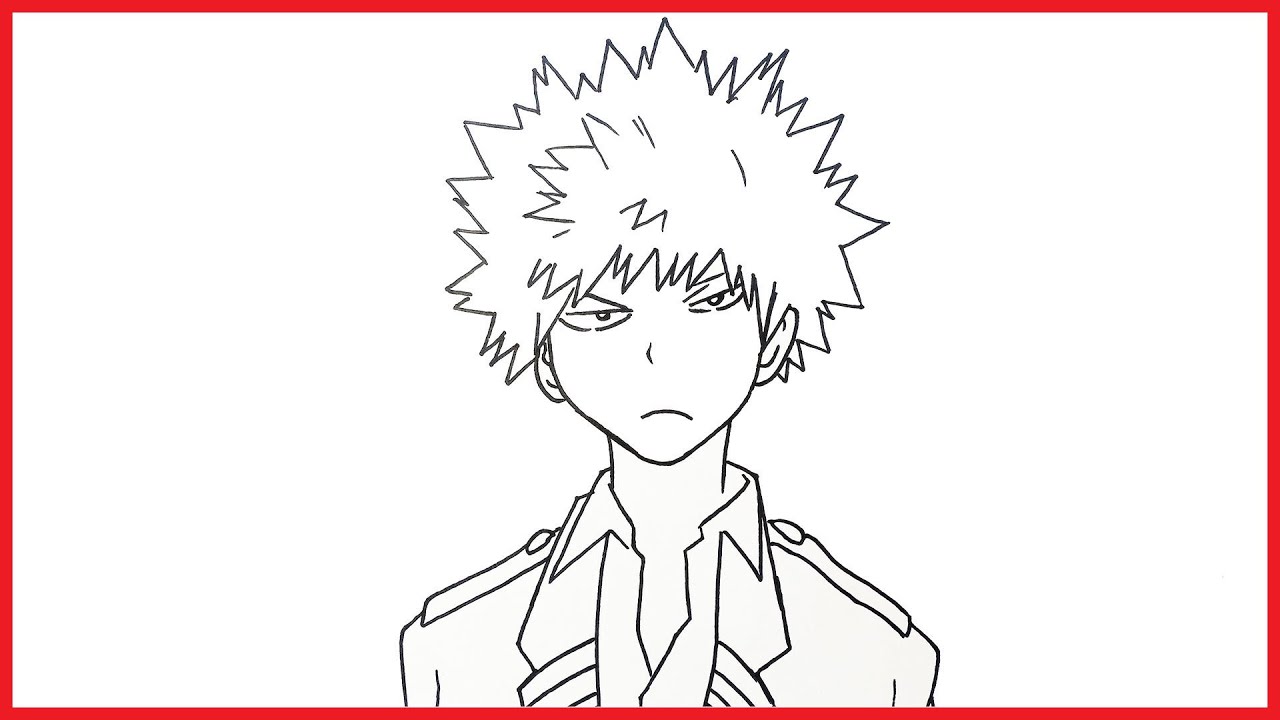 Easy Anime Drawing - How to draw anime - Bakugo - My Hero Academia ...