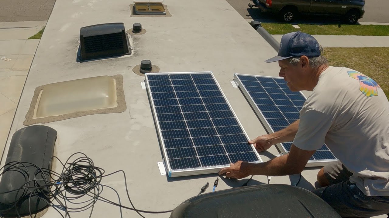 Basic Install 200 Watt Solar Kit On RV Travel Trailer - YouTube