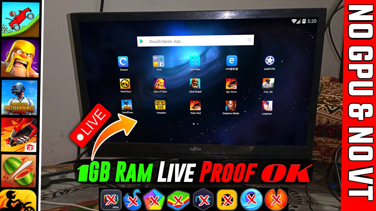 😍100% Live Proof !! Fastest & Lightest Android Emulator 1GB RAM PC| NO ...