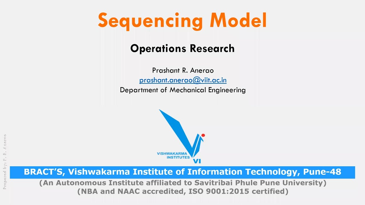 Lecture 30 Operations Research | Sequencing Model | Introduction | n ...