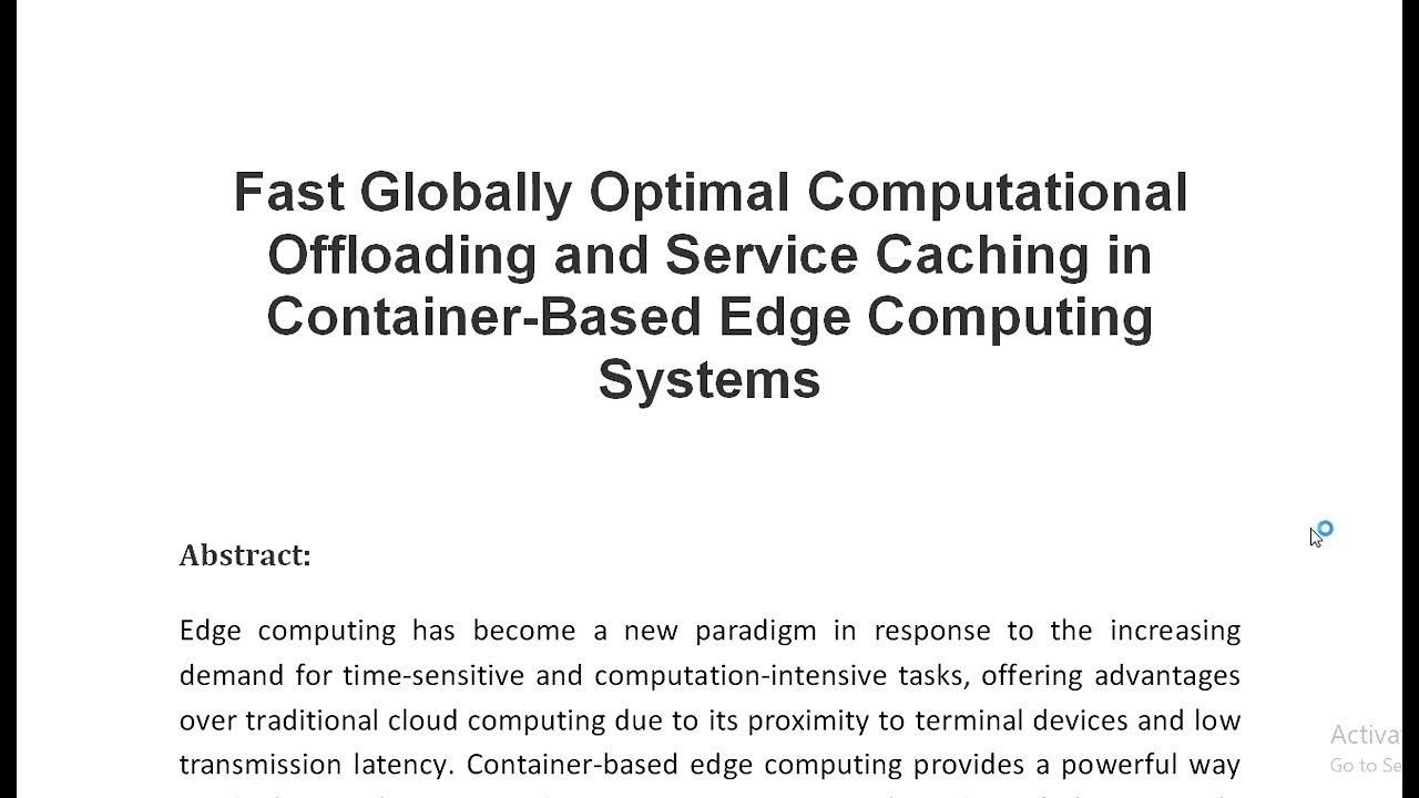 Fast Globally Optimal Computational Offloading and Service Caching in Container Based Edge ...