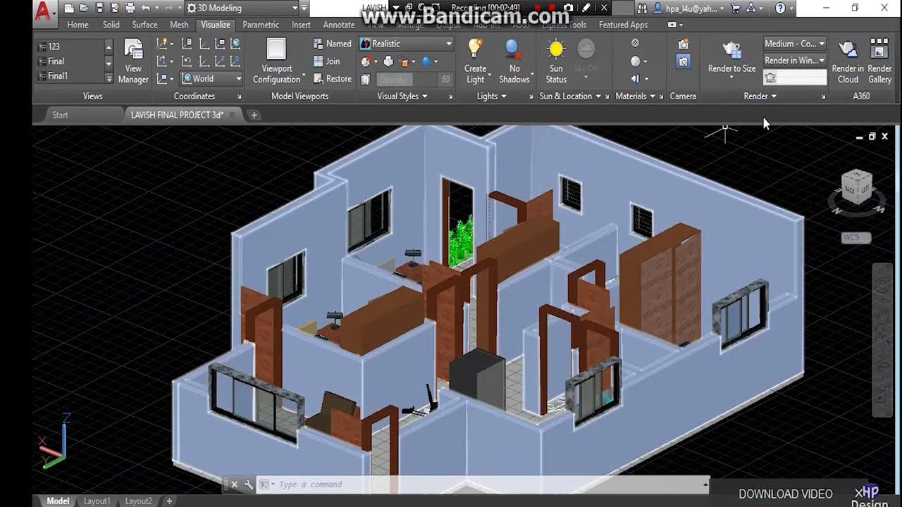Autocad 3d Rendering Youtube