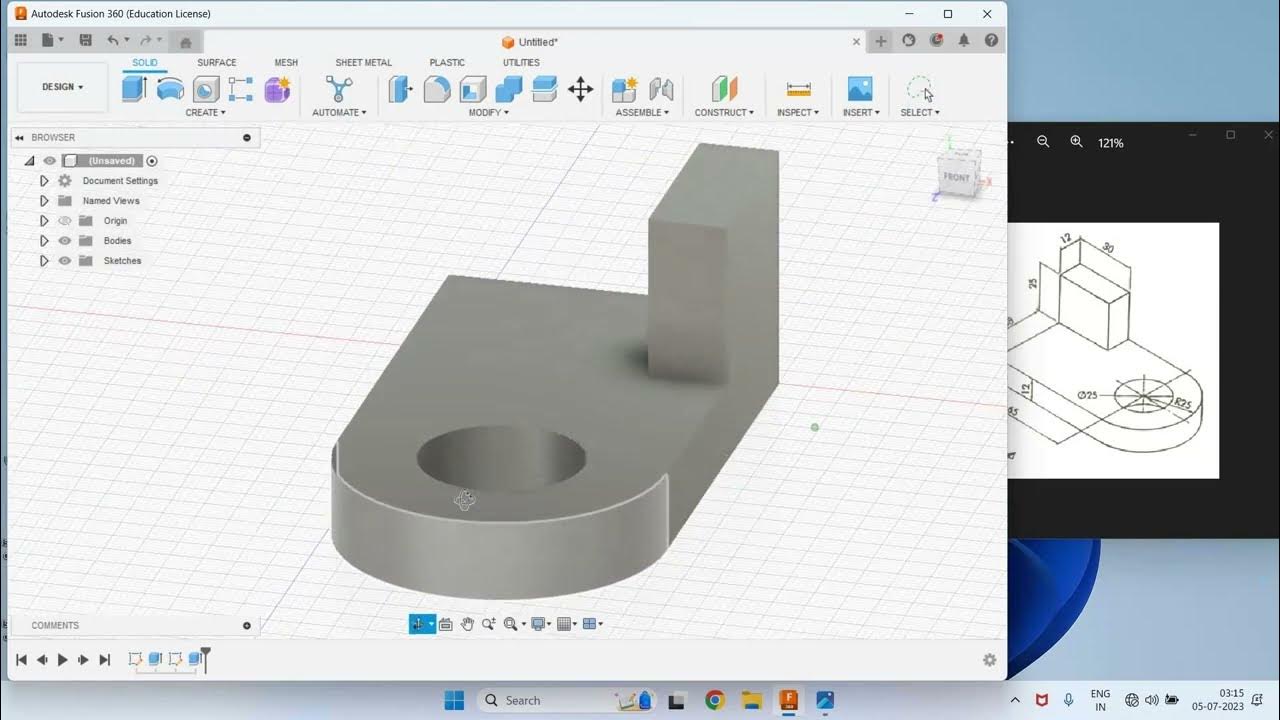 How to Draw a simple 3D model and convert into Ortho and Isometric ...