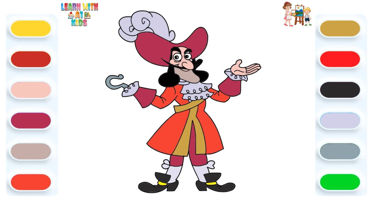 How to Draw Captain Hook | Easy & Step by Step | Tutorial with the A1 ...