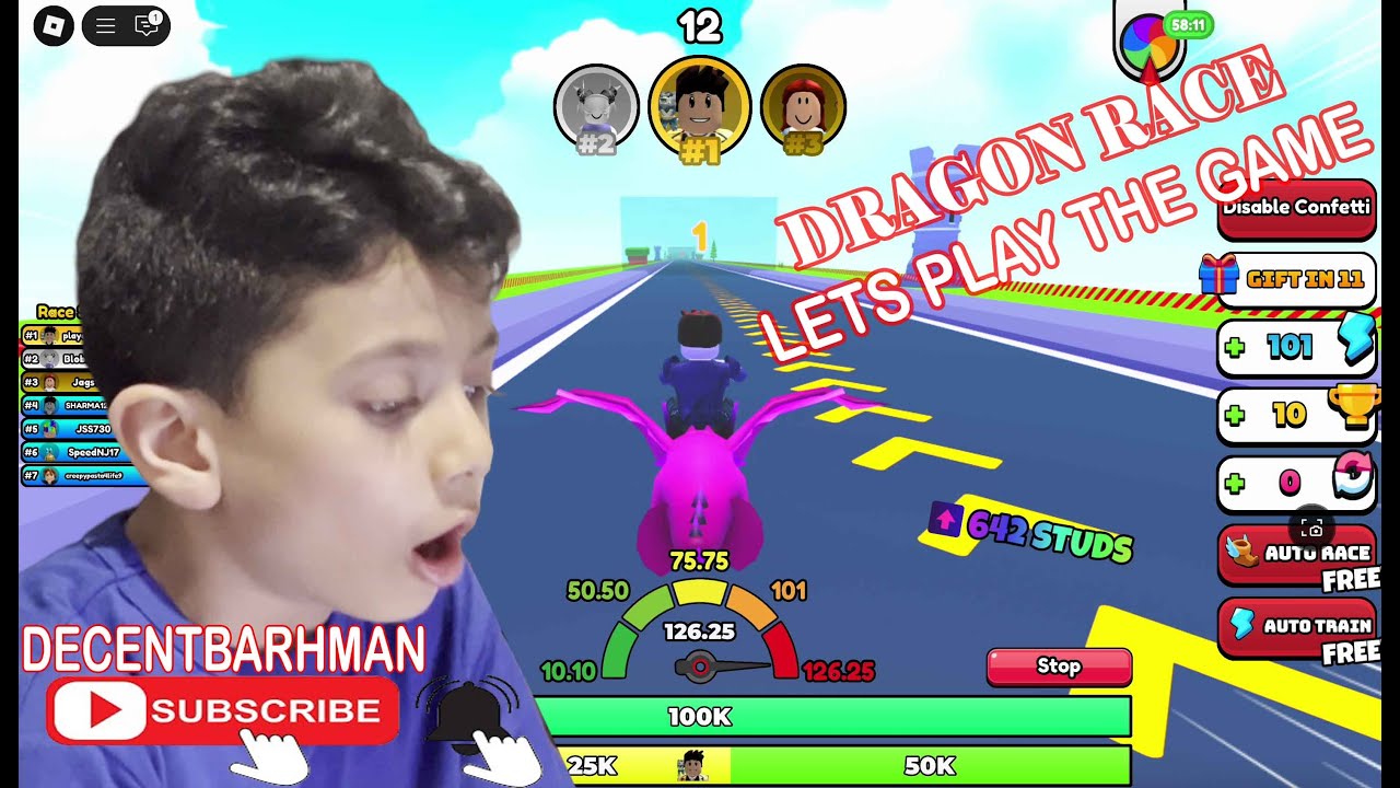 LETS PLAY THE GAME ROBLOX DRAGON RACE - YouTube