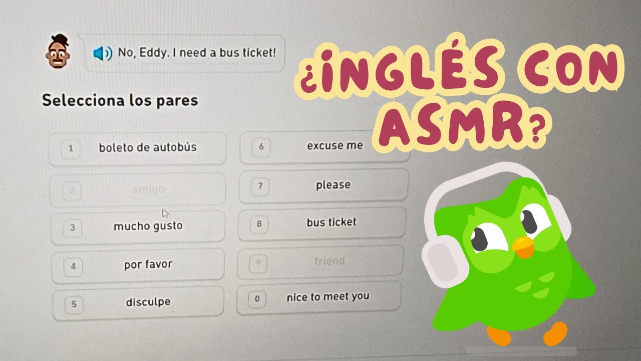 ¿Puedes aprender inglés con susurros? 🤫💻 ASMR + Duolingo desde cero ...
