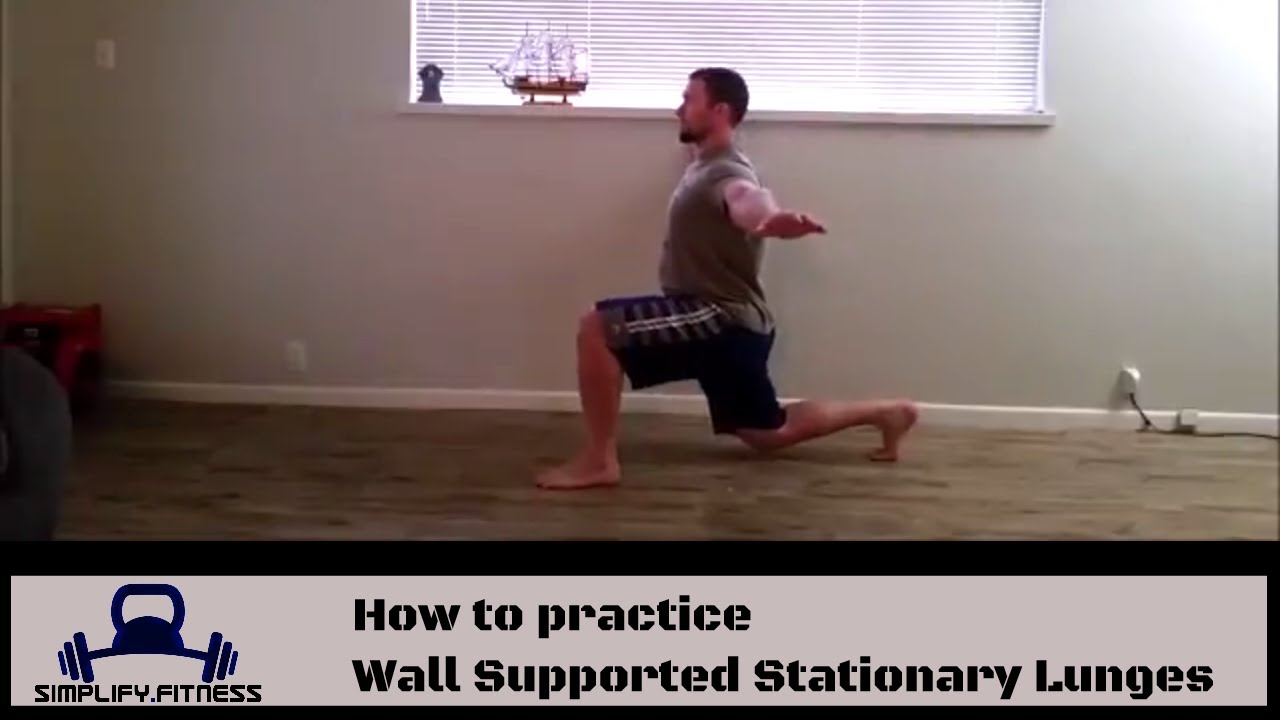 Wall supported lunge(s) - YouTube