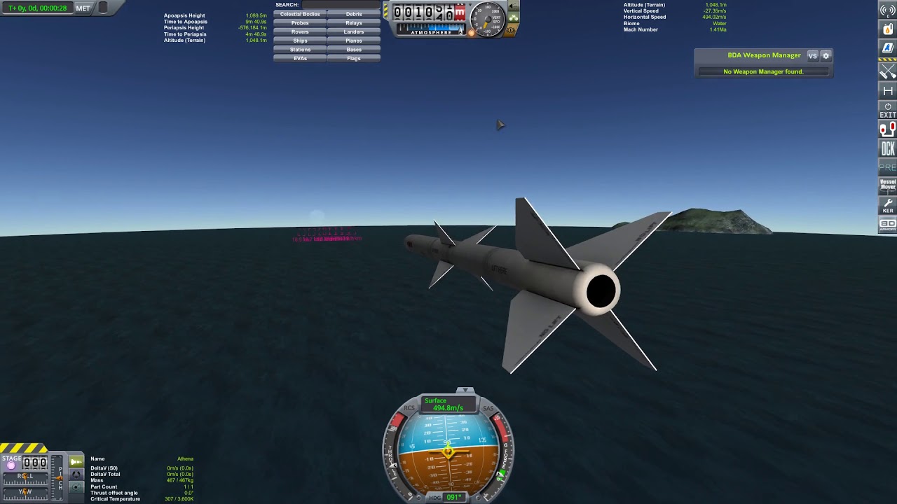 KSP SM_Armory AthenaTkd Cluster Missile Testing - YouTube