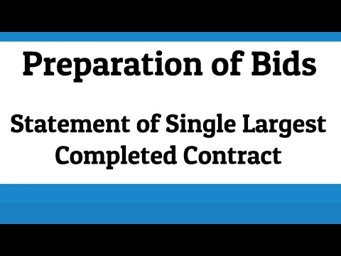 Statement of Single Largest Completed Contract - YouTube
