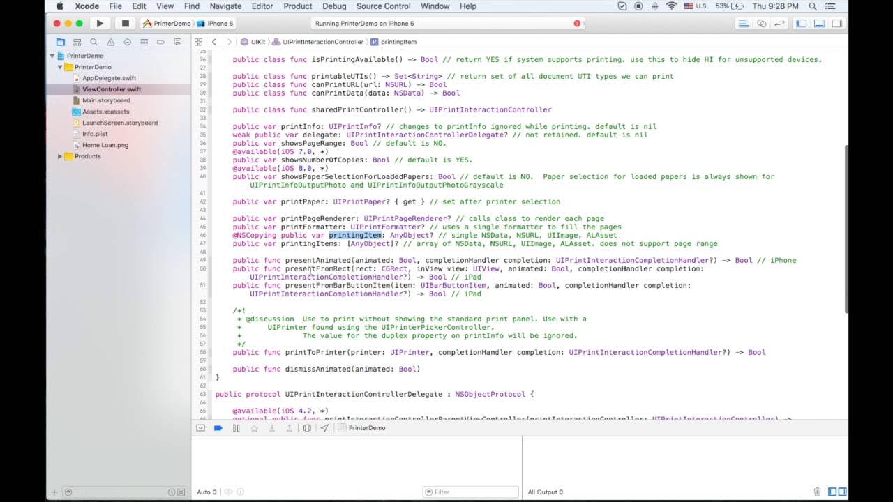 iOS Air Print (UIPrintInteractionController) in Swift - YouTube