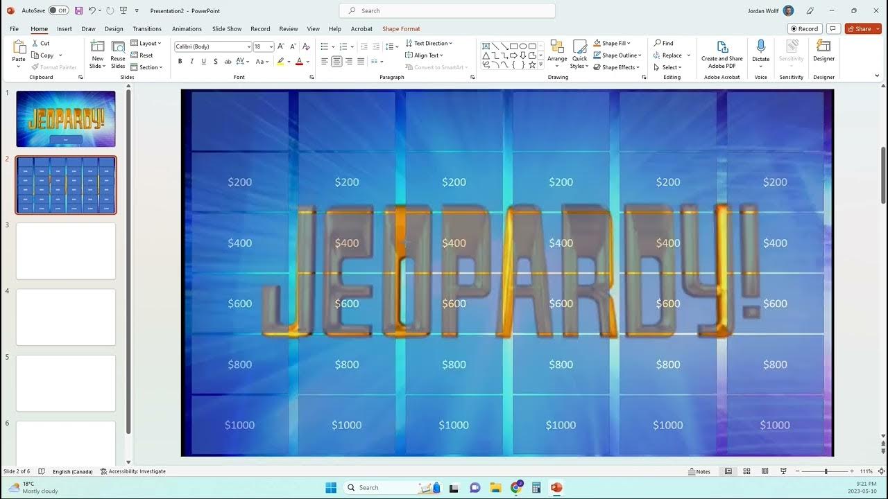 How to Make a Jeopardy Game in Microsoft PowerPoint - YouTube