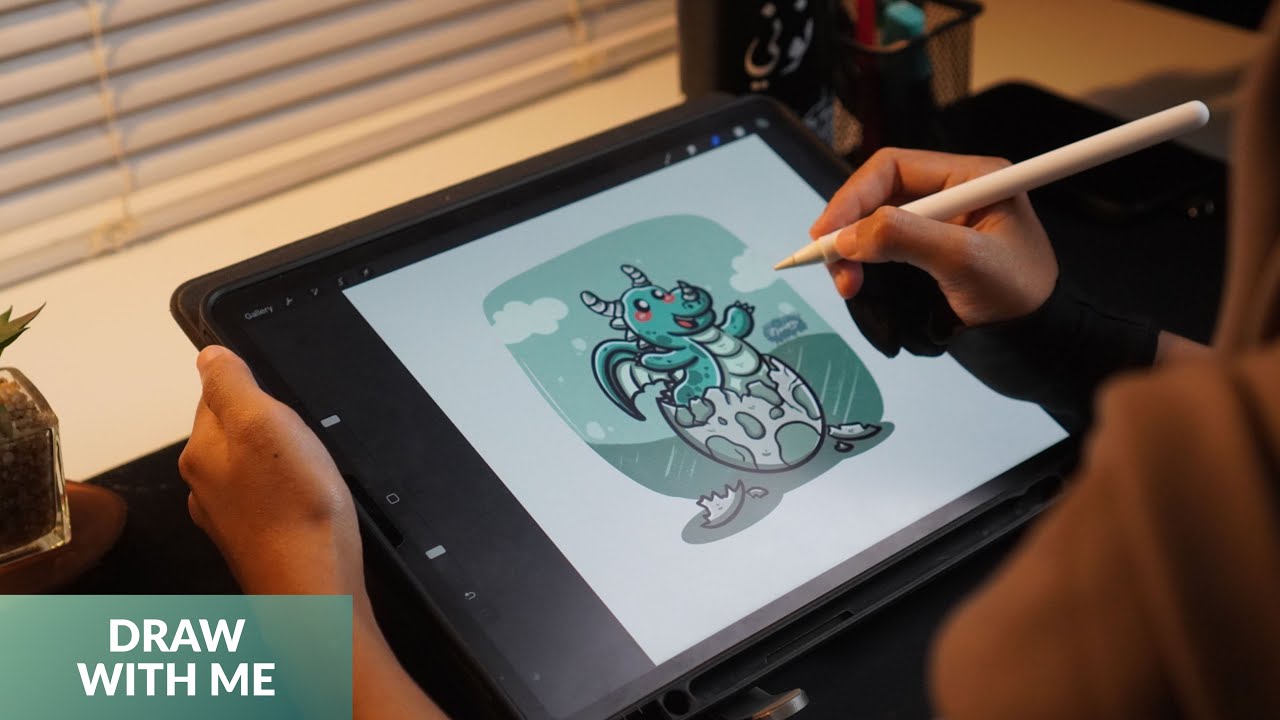 Draw With Me - Cute Dragon Character in Procreate - YouTube
