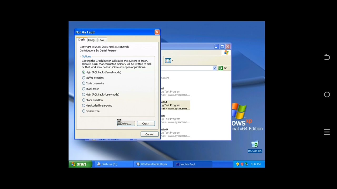Windows XP x64 has BSOD Limbo PC - YouTube