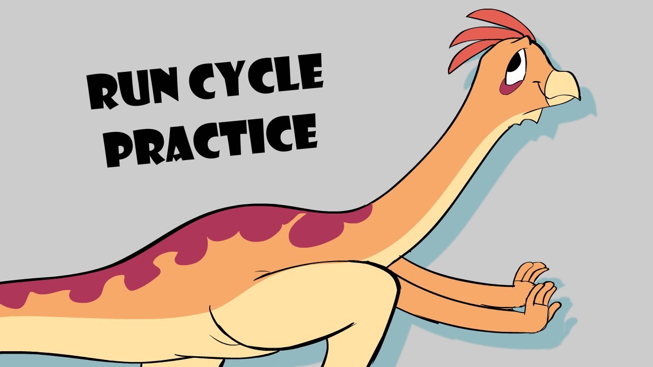 Dinosaur run cycle progression - YouTube