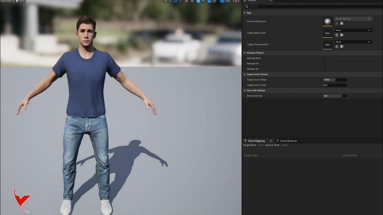 Retarget CC4 character to Unreal Engine 5 Character (UE5 Mannequin) and then reverse target ...