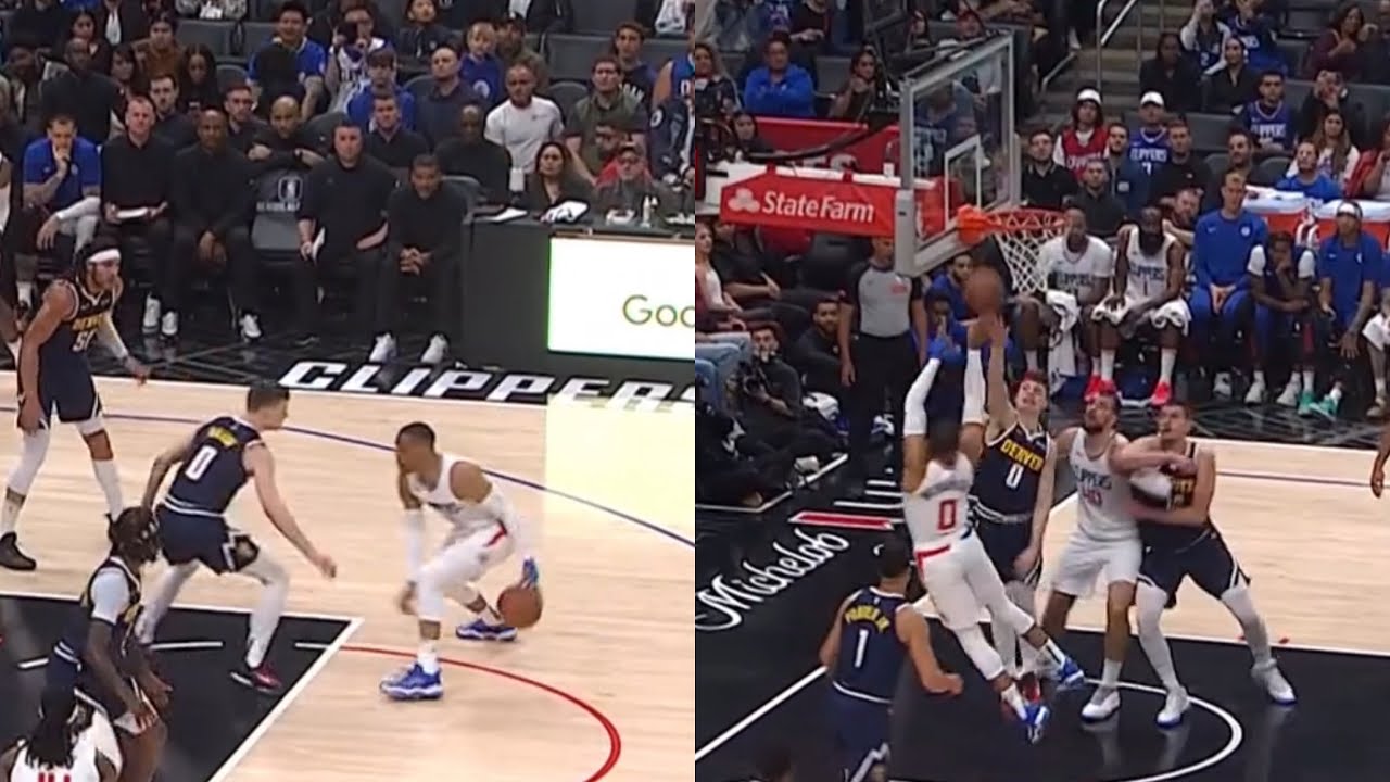 Russell Westbrook shoots ball over the backboard 🤣 - YouTube