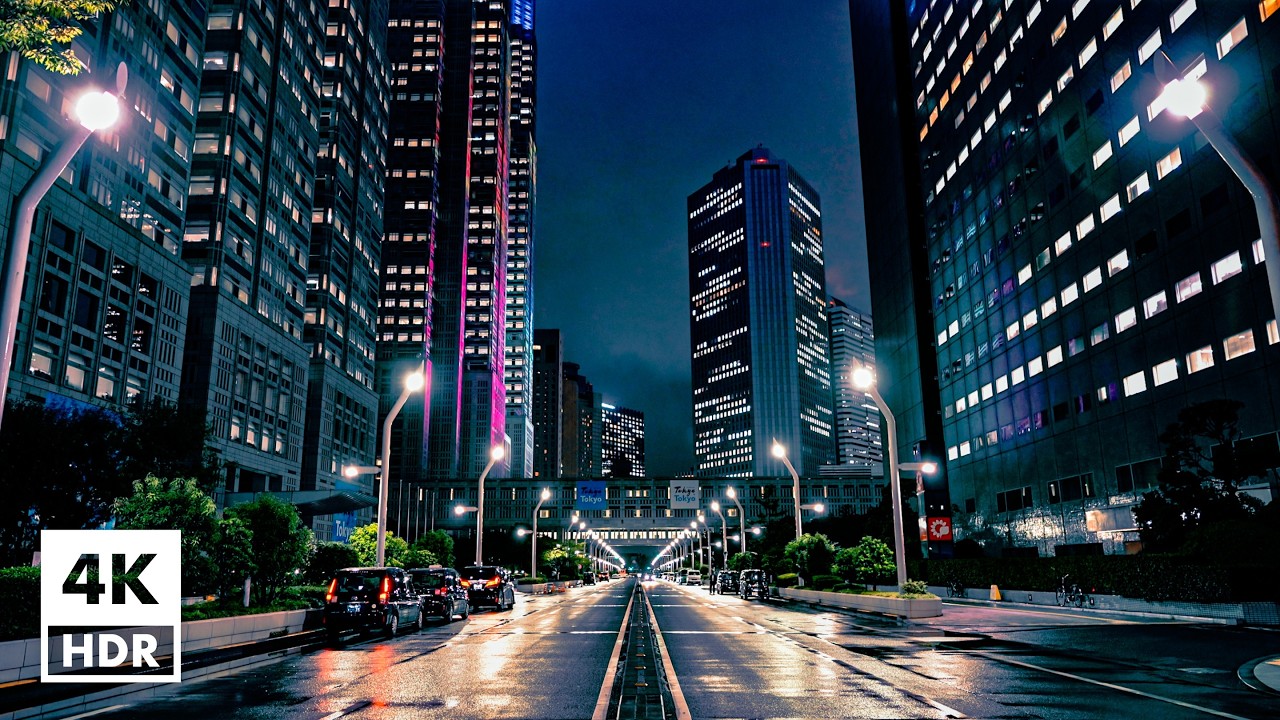 Drizzling night in Shinjuku, Tokyo | 4K HDR with Binaural Japanese ...