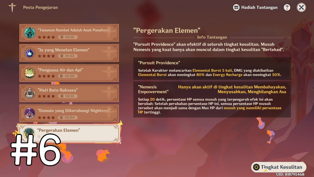 [ID] Event Pesta Pengejaran Hari Ke-6 | Pergerakan Elemen | Genshin ...