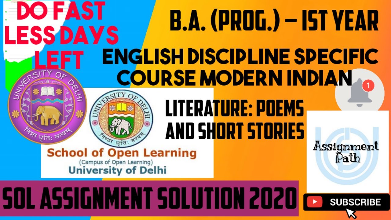 English Discipline | Literature: Poems and Short Stories | Assignment ...