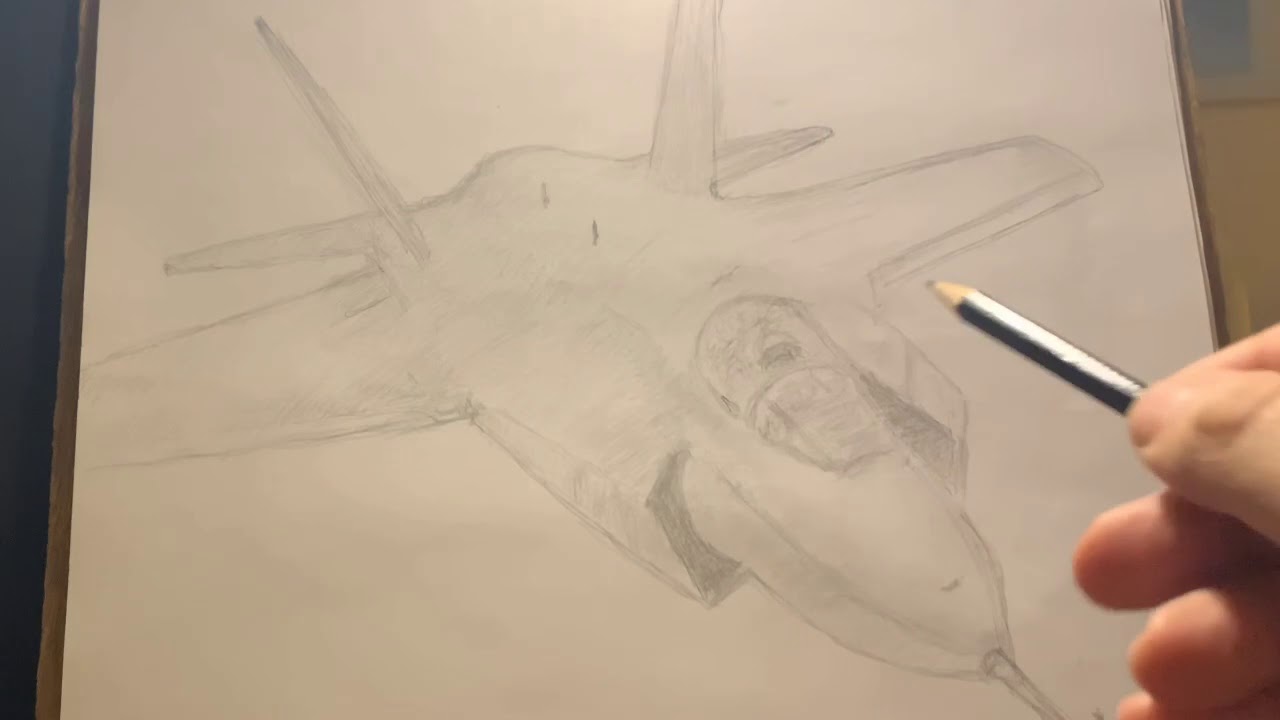 ART BY EVANGELOS pencil sketch drawing of the F-35 Lightning II ...