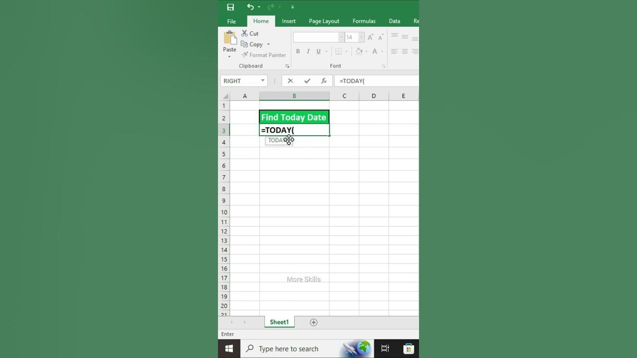 Find Today’s Date in Excel 📅 | Simple Excel Tip! - YouTube
